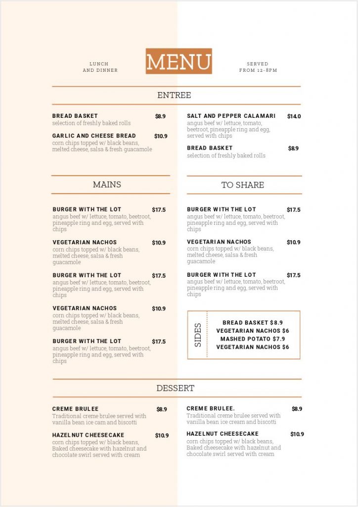 1 Menu Template, 10 Ways - Hack Your Visual Design Series - Easil